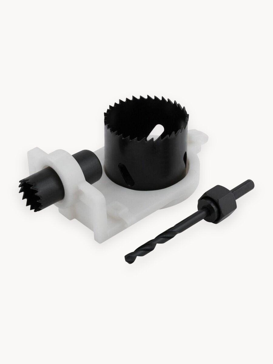 Набор для врезки замков с пластиковыми шаблонами, коронкой и сверлом