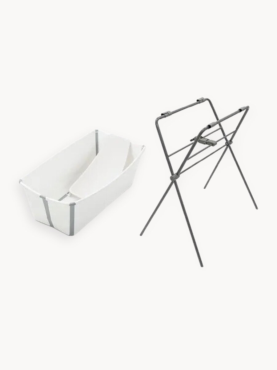 Комплект ванночка Stokke Flexi Bath: Складная ванночка с горкой, подставка