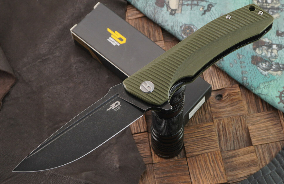 Складной нож Bestech Knives Mako, сталь Bohler K110, зеленая рукоять