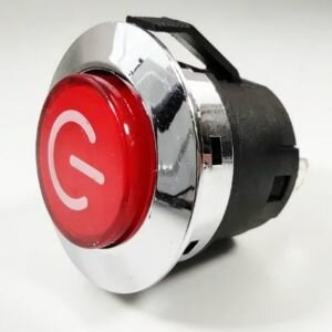 Кнопка Круглая Красная Серебристая включения для детского электромобиля