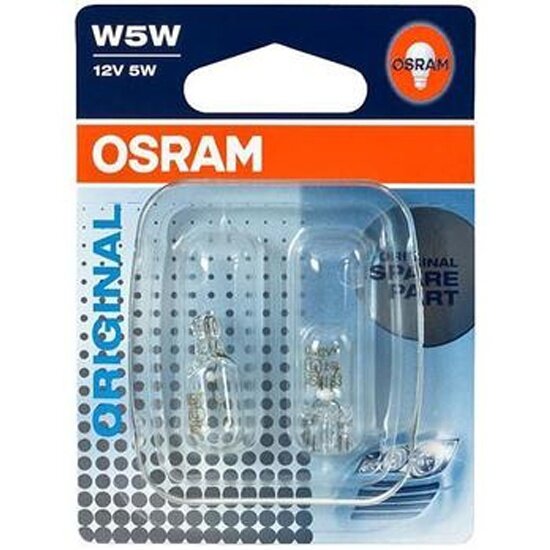 Лампа автомобильная Osram Original W5W 12V 5W, 2шт, 2825-02B