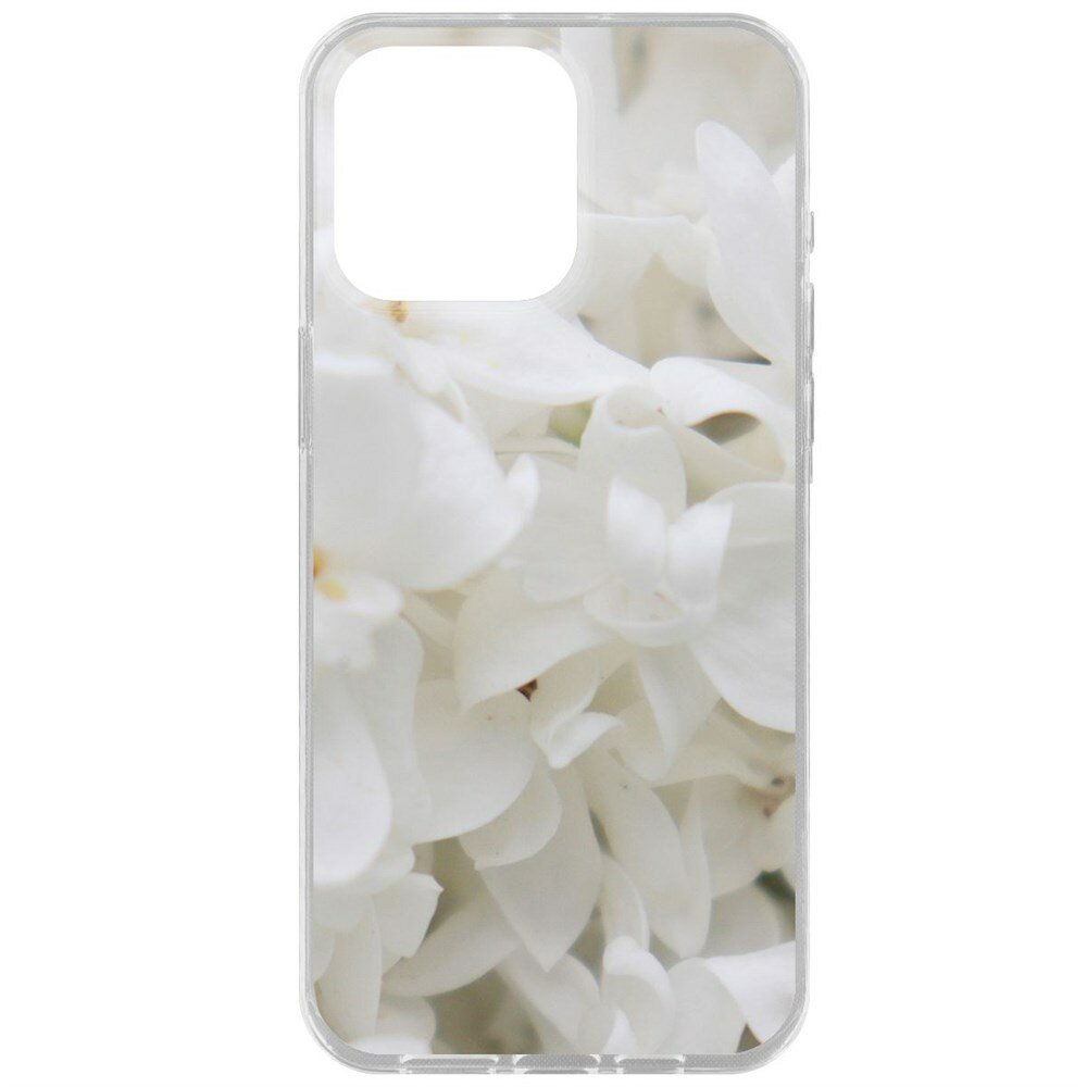 Чехол-накладка Krutoff Clear Case Белые лилии для iPhone 15 Pro Max