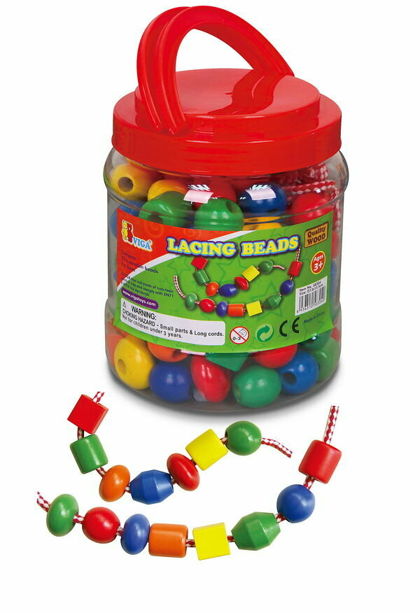 Шнуровка Viga Бусы, 90 дет, в банке VG58304