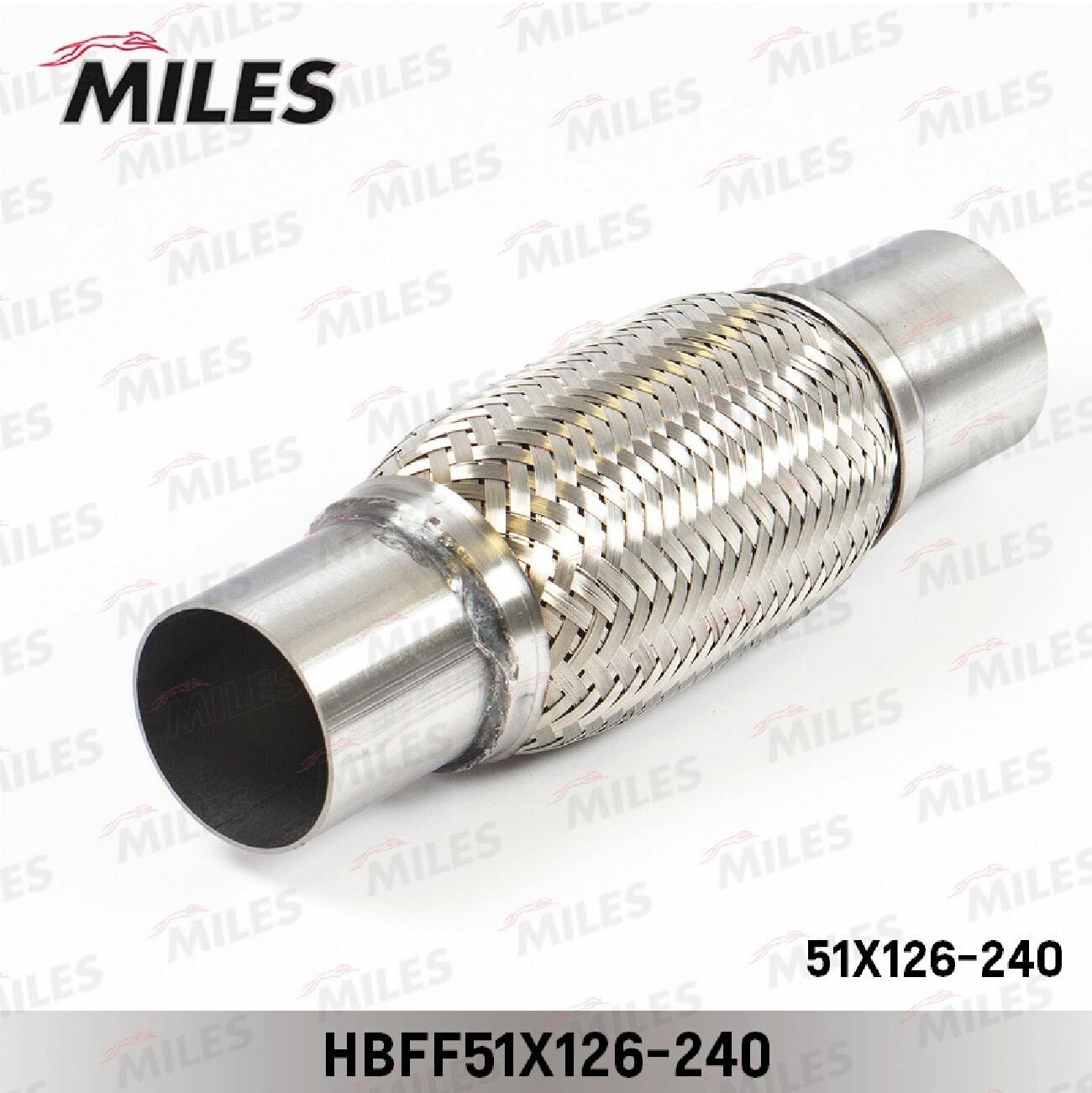 Труба гофрированная с патрубками и внутр. металлорукавом 51X126-240, MILES HBFF51X126240
