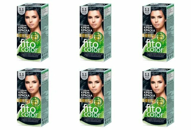 Fito Косметик Стойкая крем-краска для волос , Fitocolor, тон Иссиня черный, 115мл, 6 шт.