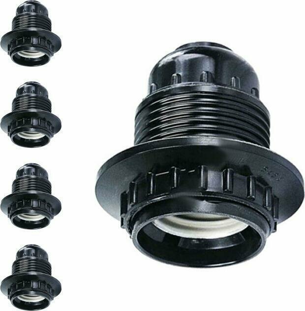 Патрон Е27 Texenergo карболитовый с кольцом для люстры черный (комплект из 4 шт)