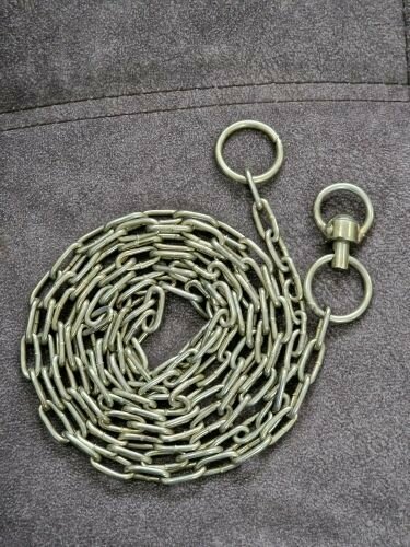 Цепь усиленная 2,5м -3мм с вертлюгом и кольцом, каждое звено припаянное. Производство Россия