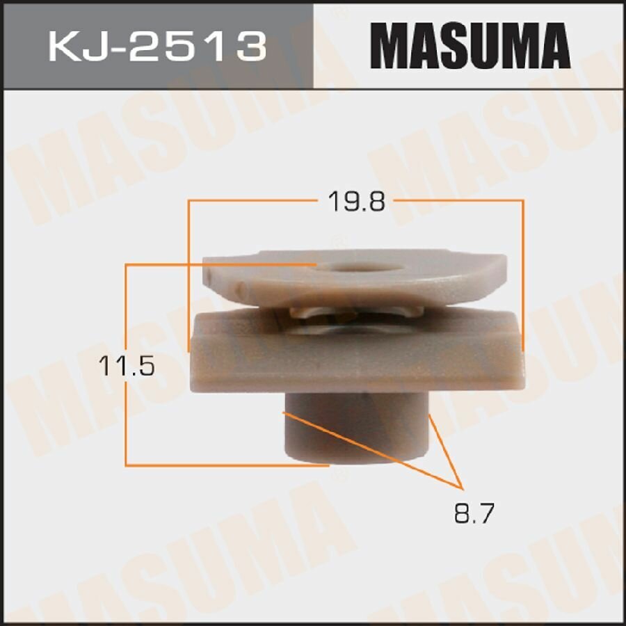 Клипса автомобильная (автокрепеж) MASUMA 2513-KJ уп.50 , шт