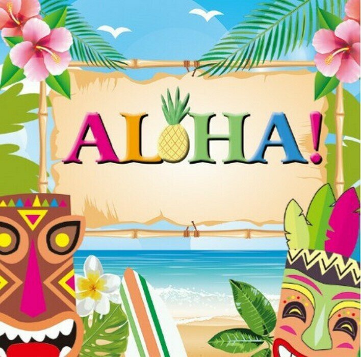 Салфетки "Алоха Тики", 33 см, 12 шт.