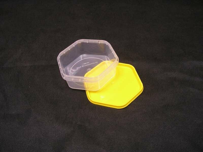 Контейнер 250мл "Сота" Курган-Пак, ПП с крышкой желтой (50 шт/упак, 210 шт/кор)