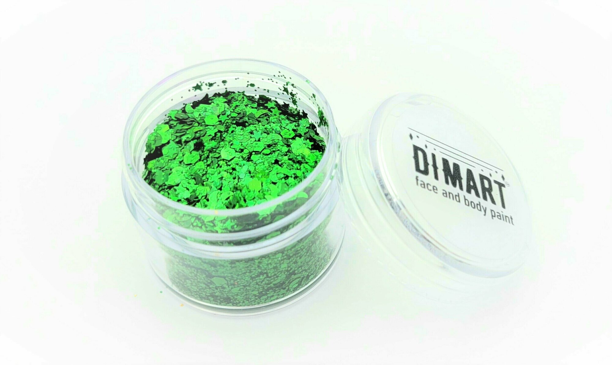 Глиттер сухой 'Dimart' зеленые голографический микс 30мл.