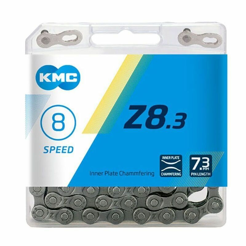 Цепь велосипеда KMC Z-8.3, 1/2"х3/32", 114 зв, 7,3 мм, с замком, серая, 6-8 скор.