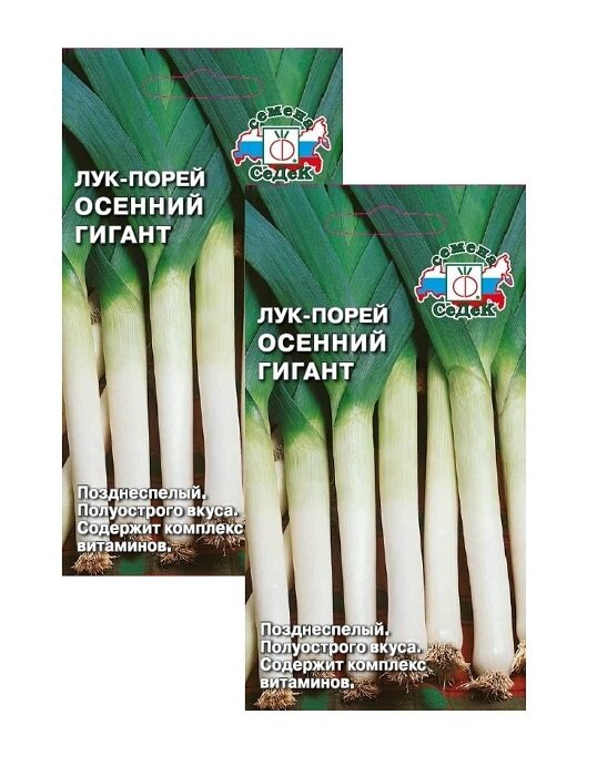 Семена Лук порей Осенний Гигант 1 г (СеДеК) , 2 пакетика * 1 г