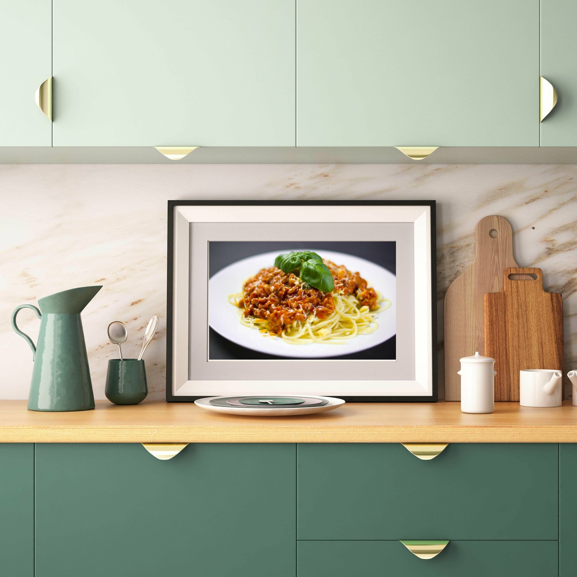 Плакат "Блюдо в ресторане" Cool Eshe из коллекции "Интерьеры на любой вкус", А4 (29,7 х 21 см)