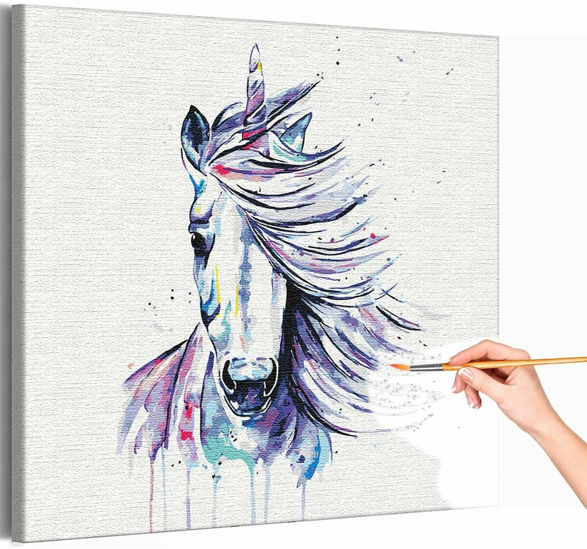 Единорог волшебный Раскраска картина по номерам на холсте с неоновой краской 40х40