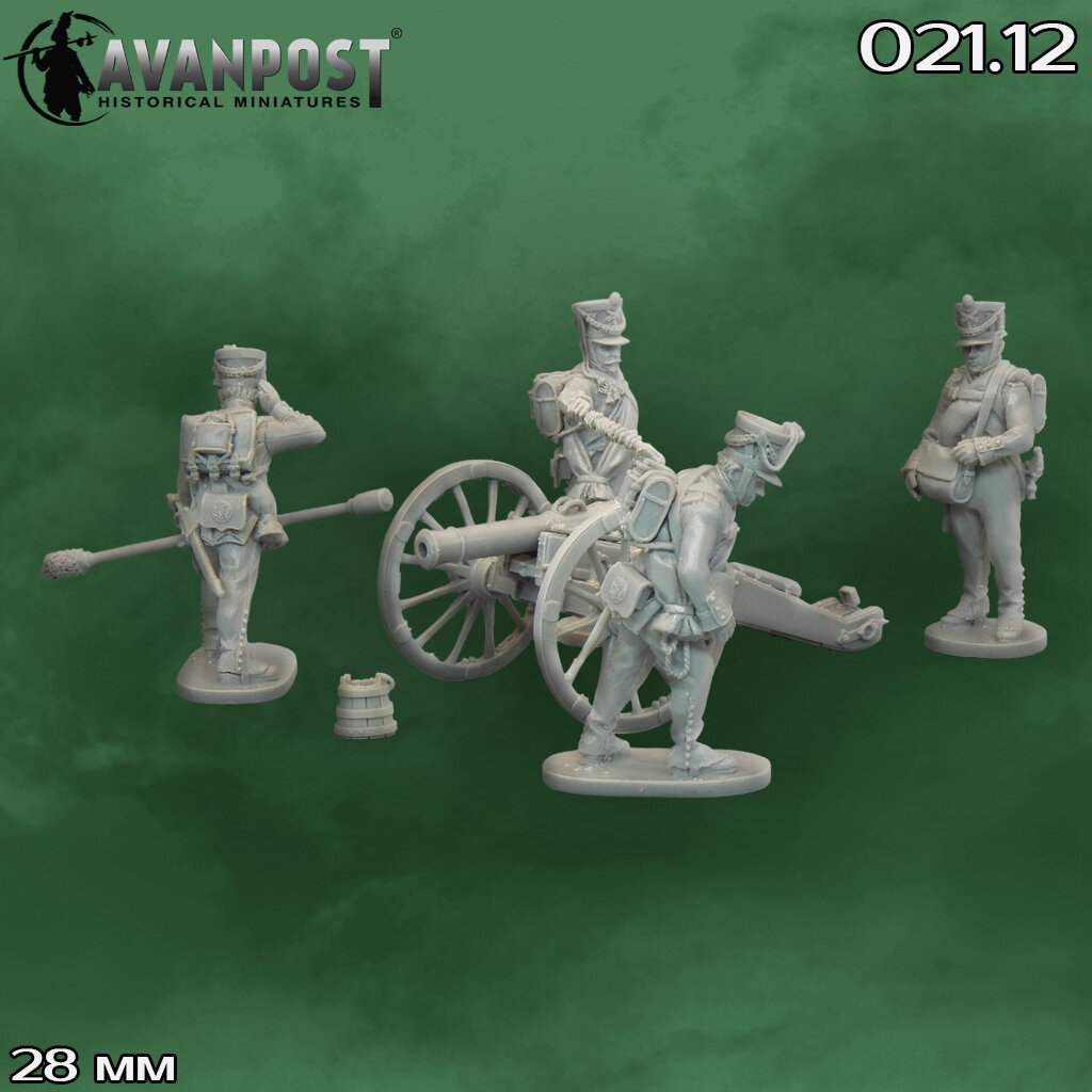 021.12АП Русская артиллерия: 6-фунтовая пушка с расчётом (1805-1812)