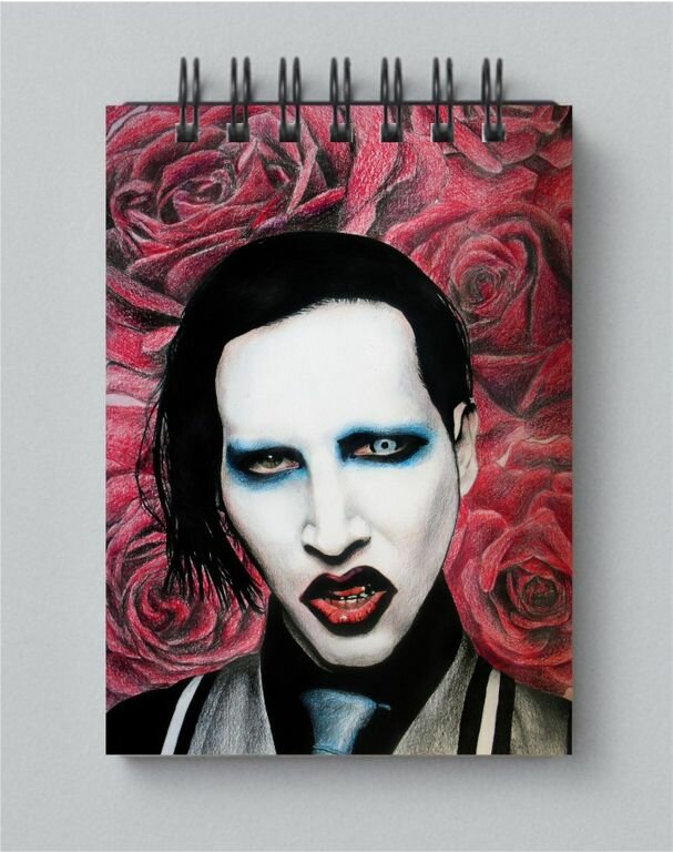Блокнот Marilyn Manson, Мэрилин Мэнсон №7, Размер А6 - 10 на 15 см