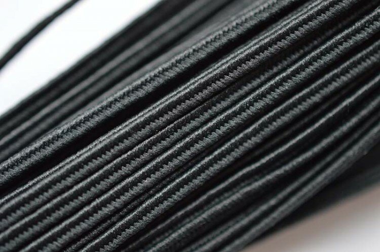 Шнур сутажный 2,5мм, цвет серый темный №931013, 1 метр