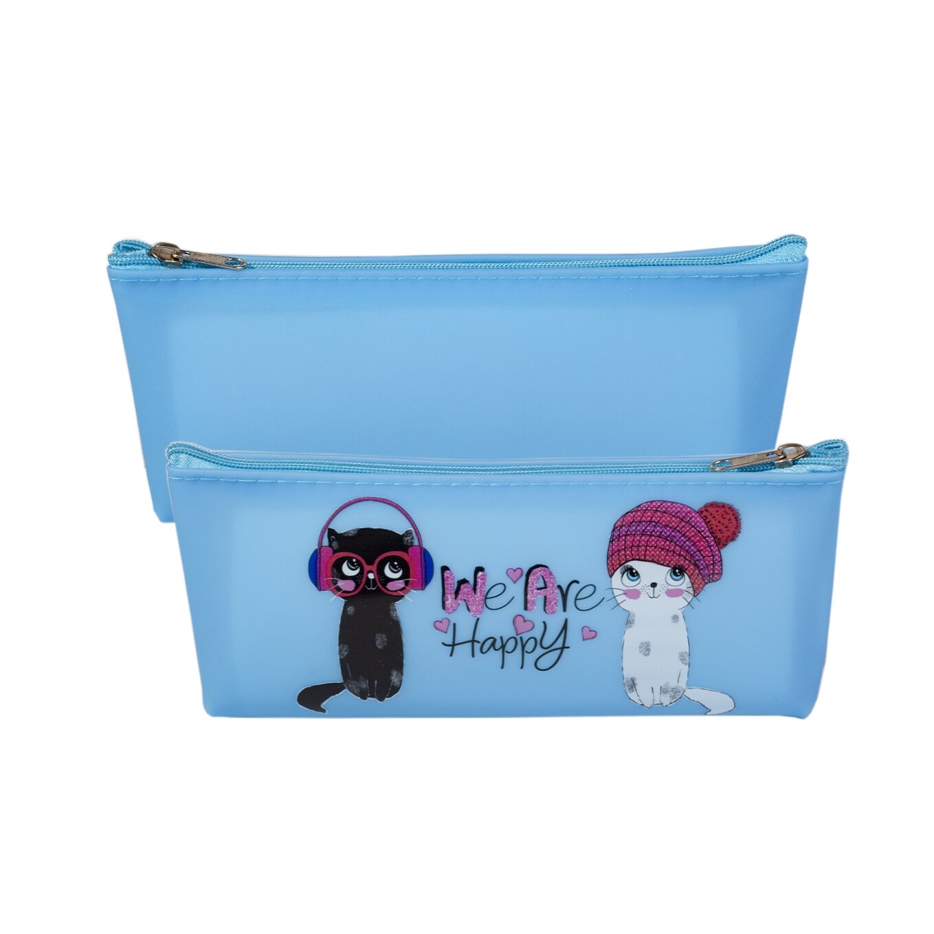 Alingar Пенал - косметичка "We are happy" 190х80х35 мм, силиконовый