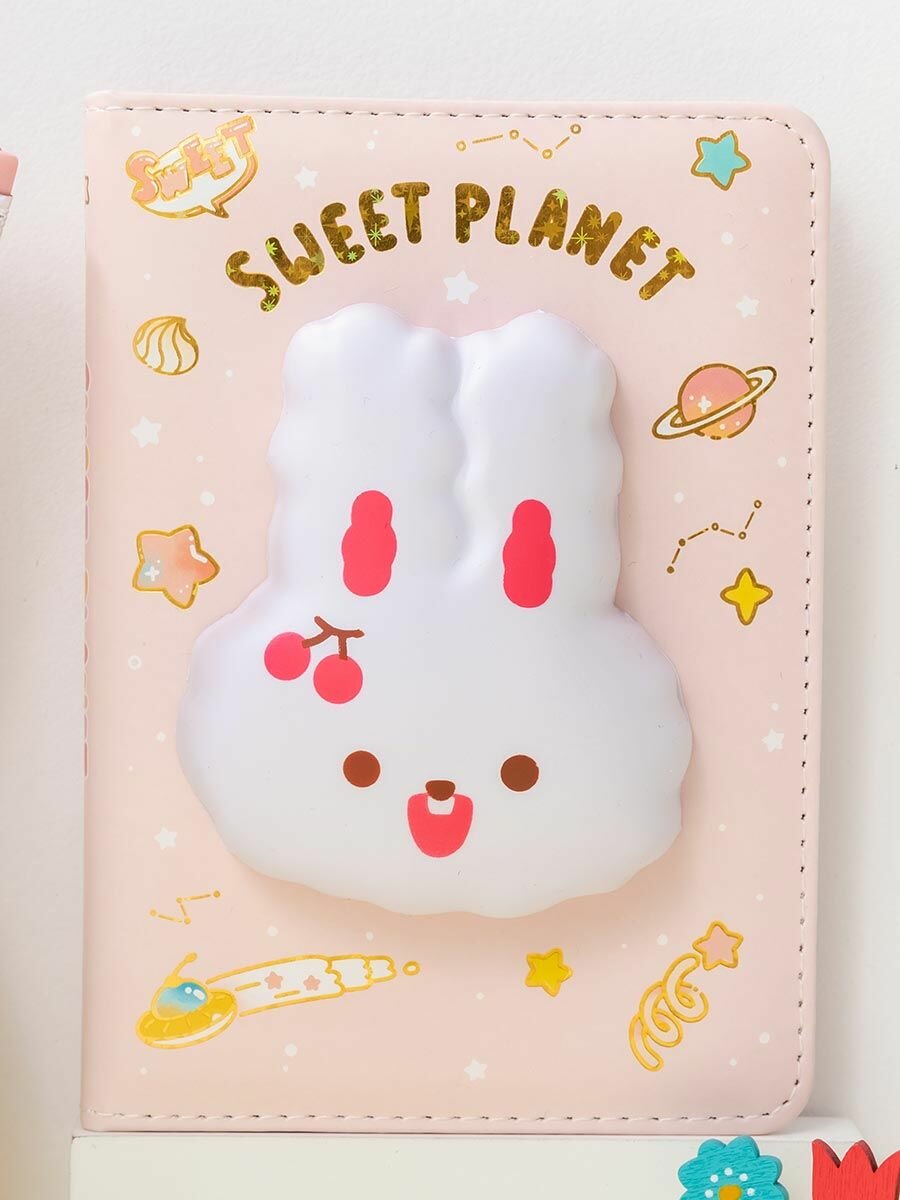 Записная книжка блокнот с сквиш апликацией антистресс для учебы и творчества Милая канцелярия