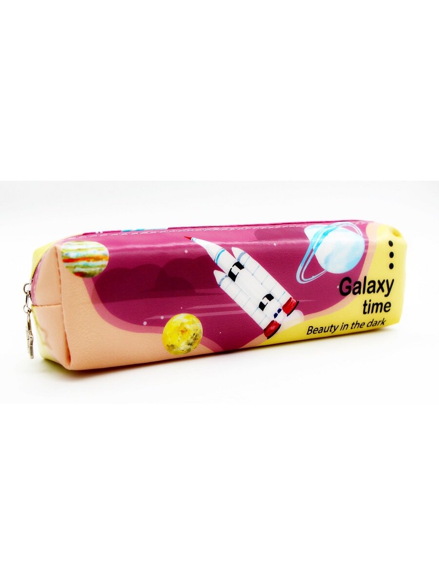 Darvish Пенал мягкий тубус "Космос" (Ракета розовая)