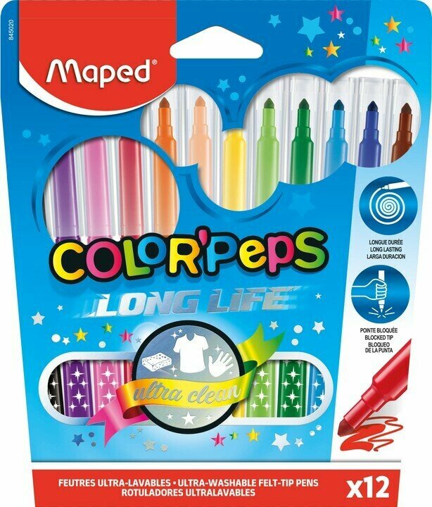 Фломастеры Maped Color Peps, 12 цв.