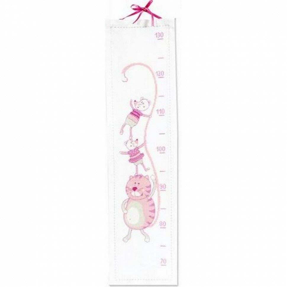 Набор для вышивания DMC #BK1423 Height Gauge Pink (Ростомер розовый), Счетный крест, 15 х 70 см