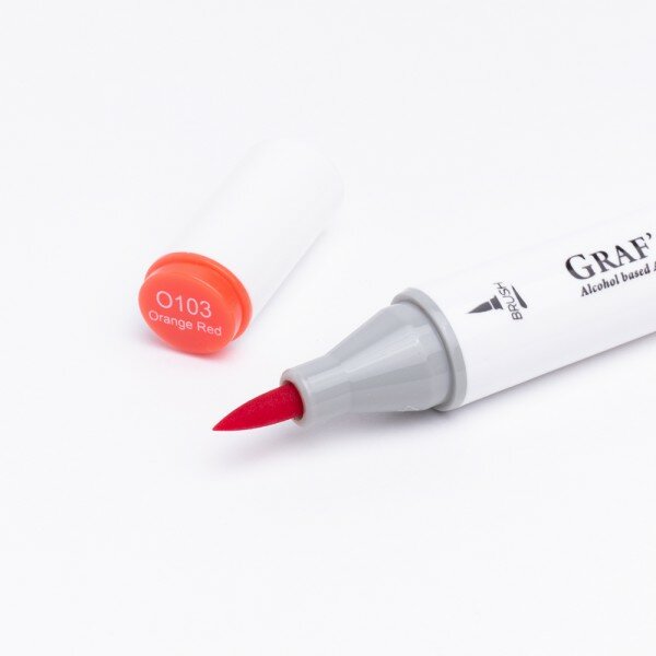 Маркер спиртовой Малевичъ GrafArt Brush, Оранжево-красный O103