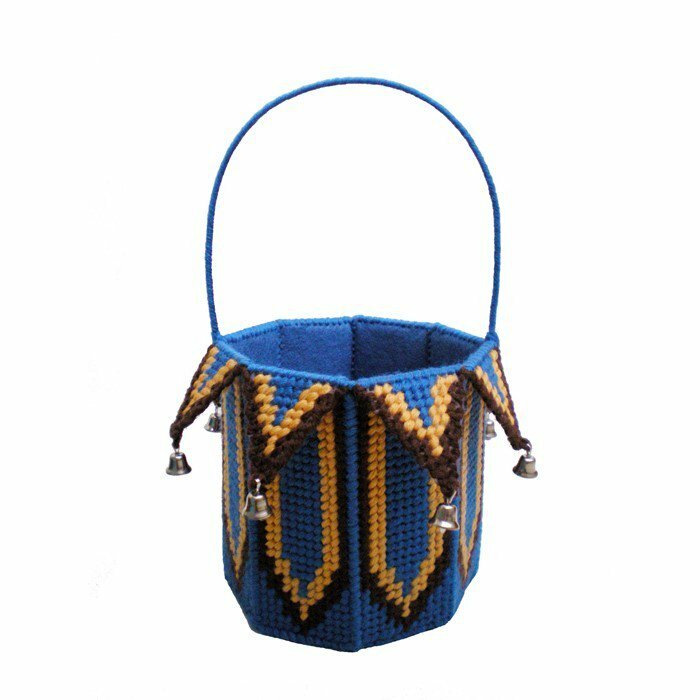 Наборы 3DСТИЧ на пластиковой канве Корзина Арлекино КЗ005