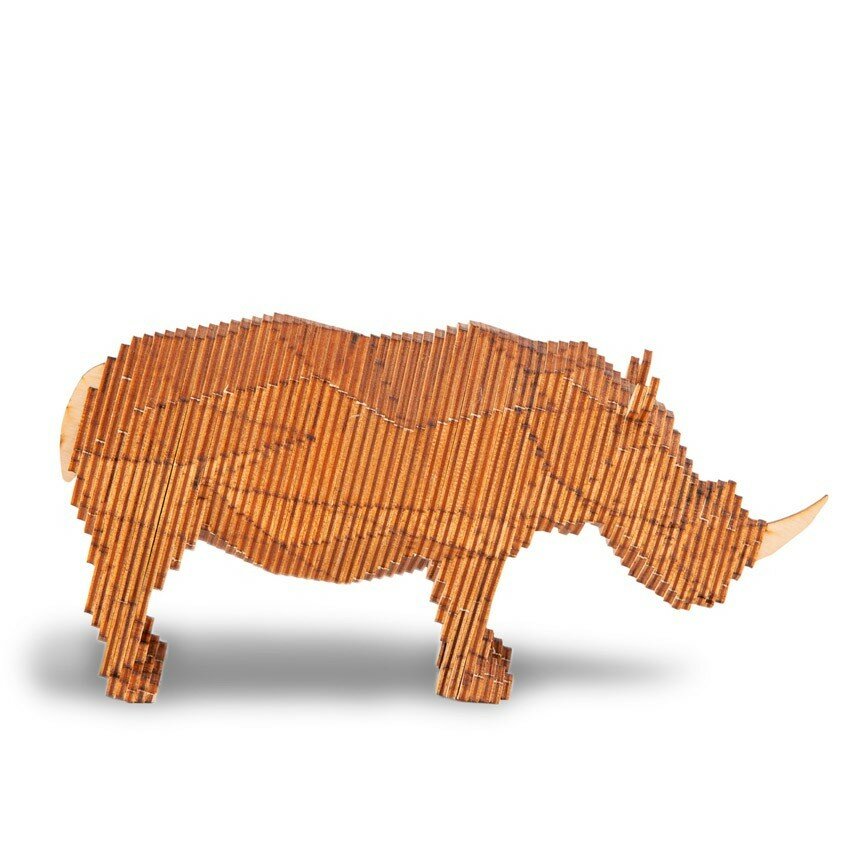 Деревянный 3D конструктор Uniwood "Носорог"