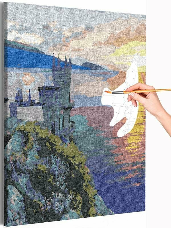 Ласточкино гнездо / Крым / Морской берег Раскраска картина по номерам на холсте 40х50