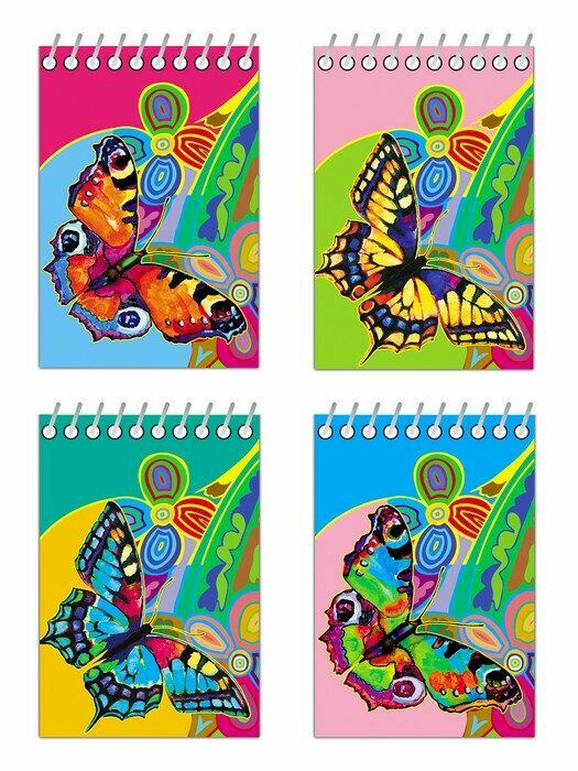 Биджи Блокнот А7 40 листов. "Рисунок с бабочкой"