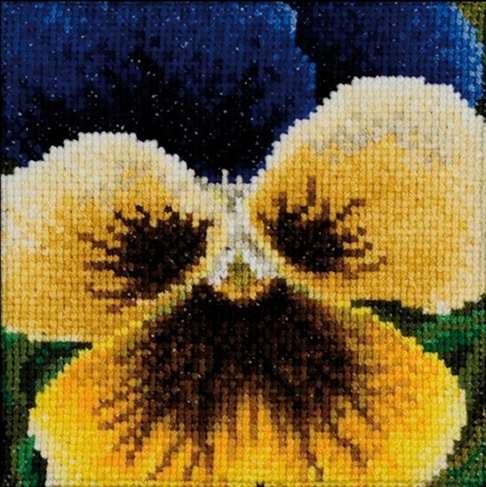 Набор для вышивания Thea Gouverneur #463A Pansy (Анютины глазки), Счетный крест, 10 x 10 см