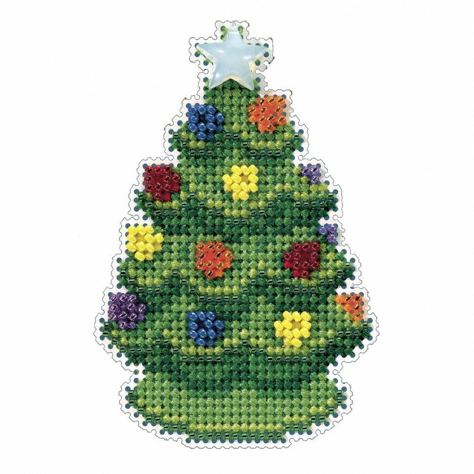 Набор для вышивания Mill Hill #MH182236 Ceramic Tree (Керамическая ель), Счетный крест, 5.7 x 8.9 см