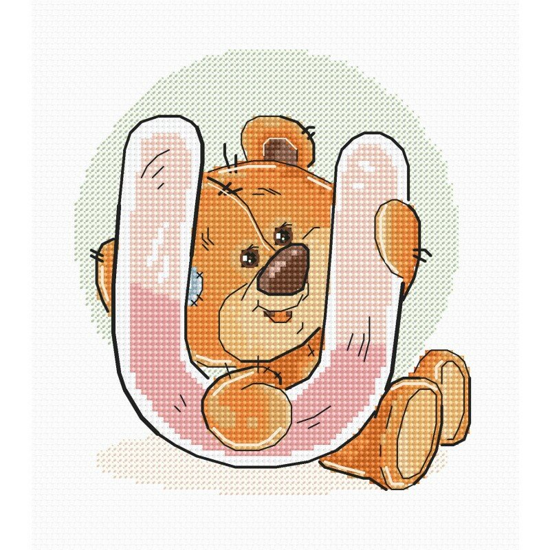 Набор для вышивания Luca-S #B1222 Буква U, Счетный крест, 11 x 12.5 см