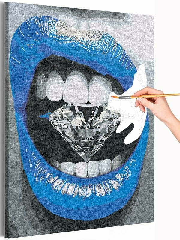 Девушка и алмаз Раскраска картина по номерам на холсте с неоновой краской 40х50