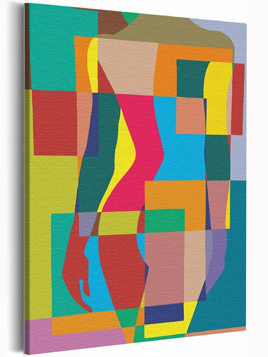 Девушка - радужный силуэт Раскраска картина по номерам на холсте 40х60