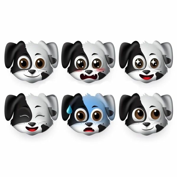 Наклейки стикеры " Эмоции Щенка "