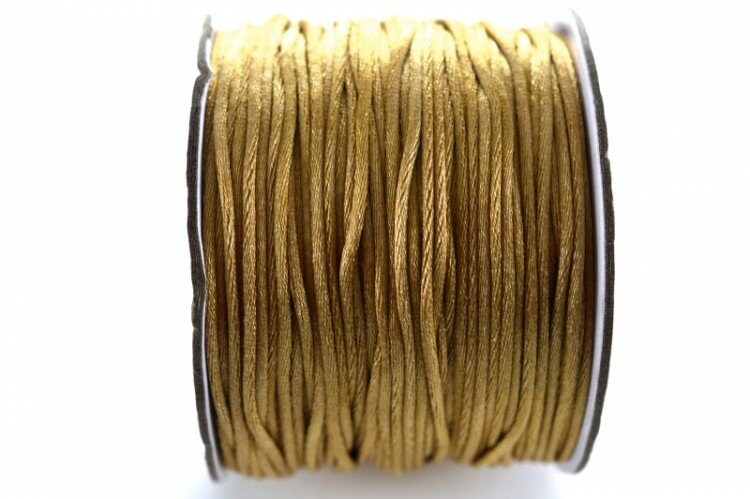 Шнур нейлоновый, толщина 1,5мм, цвет бежевый, материал нейлон, 50-001, 1 метр