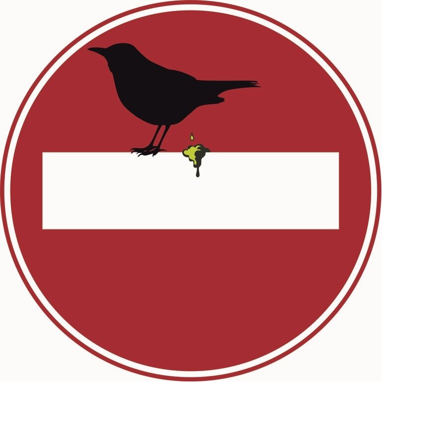 Знак декоративный "Кирпич с птичкой" (32х32 см, пластик). Картина в подарок / декор для детской комнаты / постер в офис.