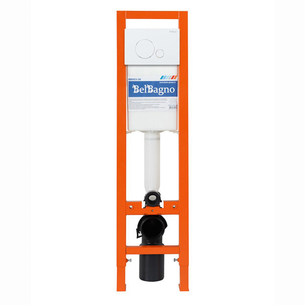 Инсталляция для унитаза BelBagno BB003-30 с кнопкой BB014-SR-BIANCO белый