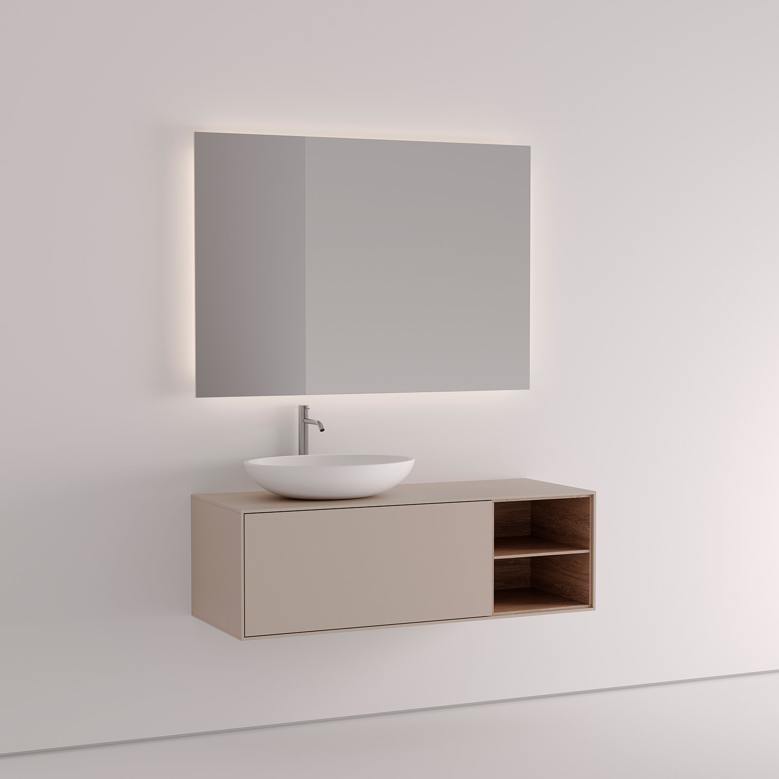 Тумба подвесная под две раковины 150 см. Vivomobili BEIGE ARIZONA