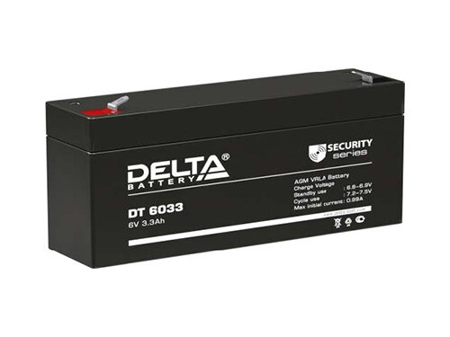 Аккумулятор 6V - 3,3 А/ч "Delta DT" (DT 6033)