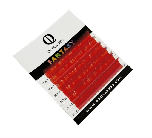Ресницы Oko Lashes Professional Fantasy mini алый C 0.07 7-12 mix