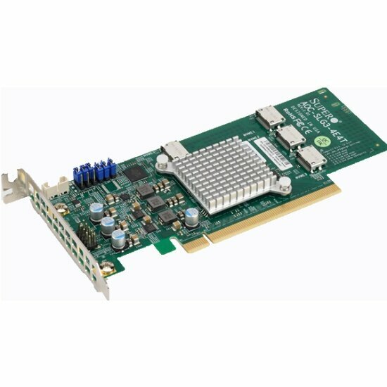 Контроллер Supermicro AOC-SLG3-4E4T-O 4 Port NVMe PCIE X16 Retimer (Retail Pack)