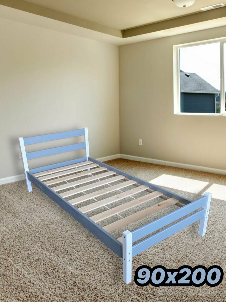 Кровать односпальная деревянная из массива березы "Омега" 2000х900