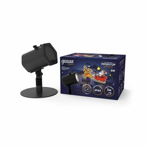 Праздничный проектор Gauss Дед Мороз серия Holiday, анимированная картинка, IP44, 1/30