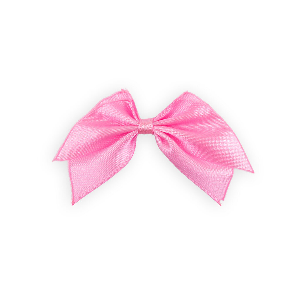 BLITZ Бантик №102 розовый цвет из атласной ленты для волос детский аксессуар