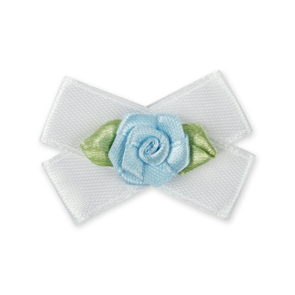 BLITZ Розочка на банте голубой-белый №17-18, цветочный аксессуар для декора