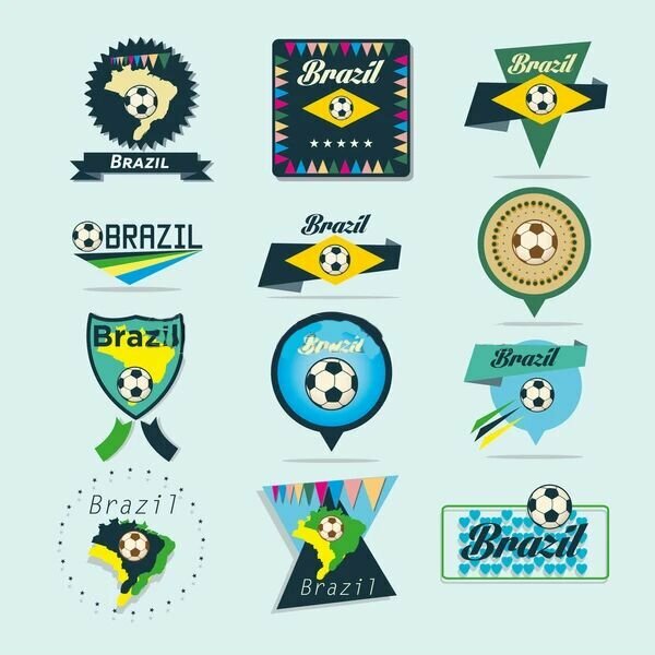Наклейки стикеры Эмблемы бразильского футбола